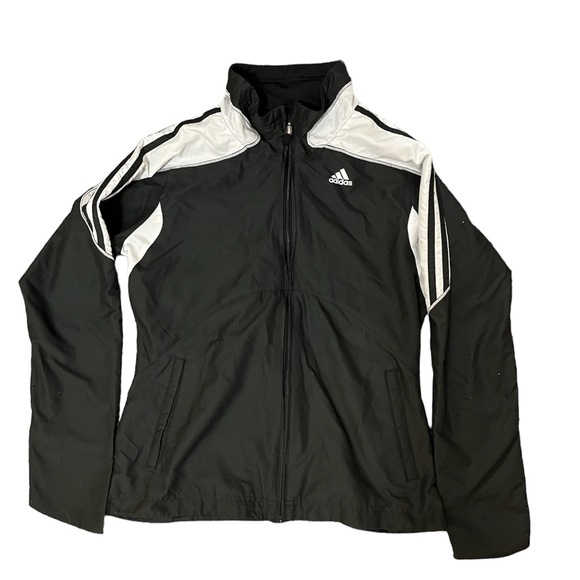 adidas | Jackets & Coats | Adidas Black And White Windbreaker | Poshmark
